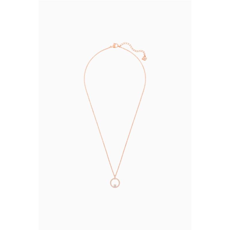 Swarovski Creativity Circle Pendant, White, Rose-gold tone plated ...